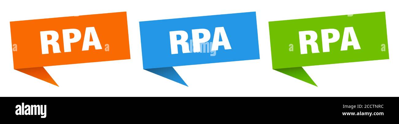 rpa banner sign. rpa speech bubble label set Stock Vector Image & Art ...