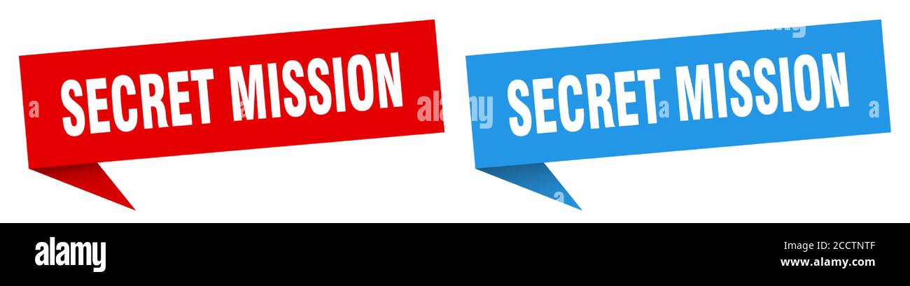 secret mission banner sign. secret mission speech bubble label set ...