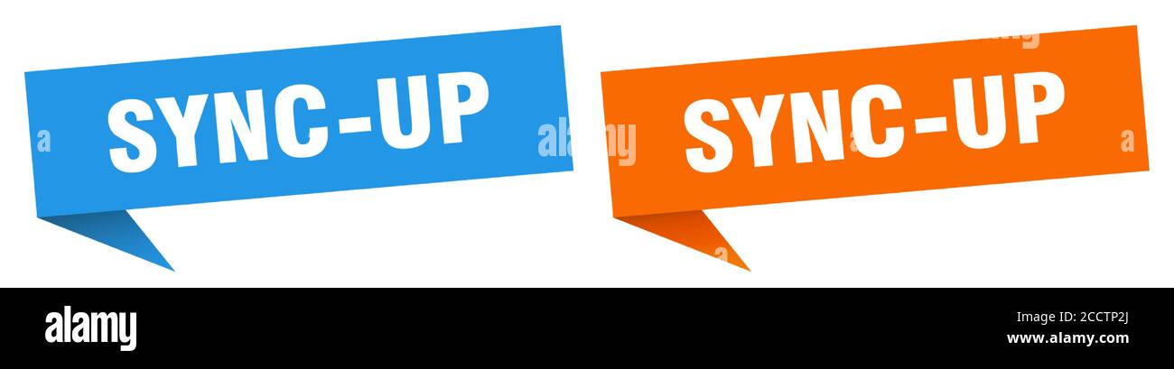 sync-up banner sign. sync-up speech bubble label set Stock Vector Image ...