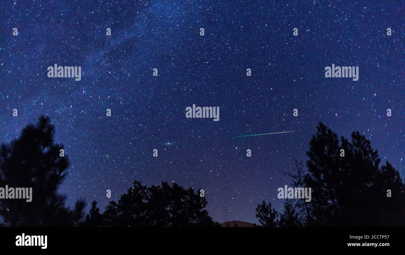 Perseid Meteors with the Milky Way Galaxy during the Perseids Meteor ...