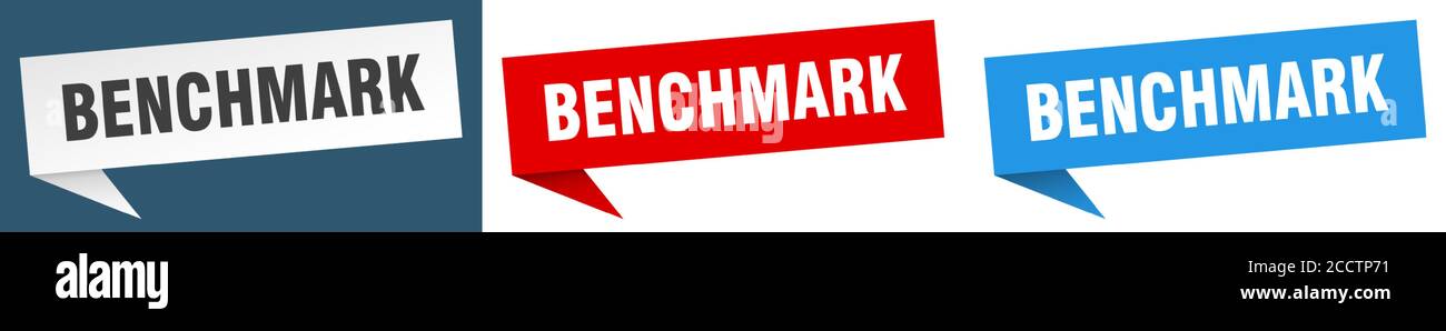 benchmark banner sign. benchmark speech bubble label set Stock Vector ...