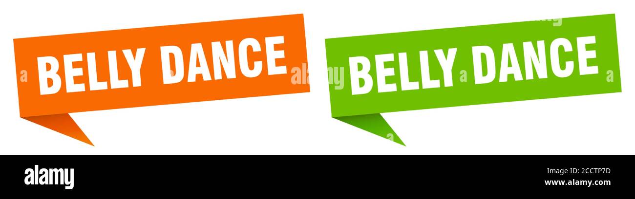 belly dance banner sign. belly dance speech bubble label set Stock ...