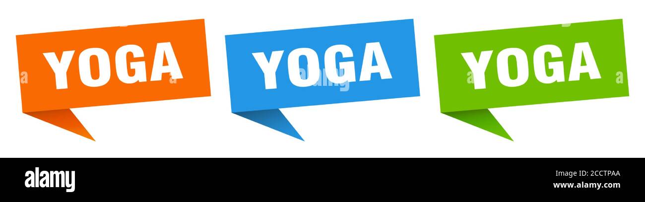 yoga banner sign. yoga speech bubble label set Stock Vector Image & Art ...