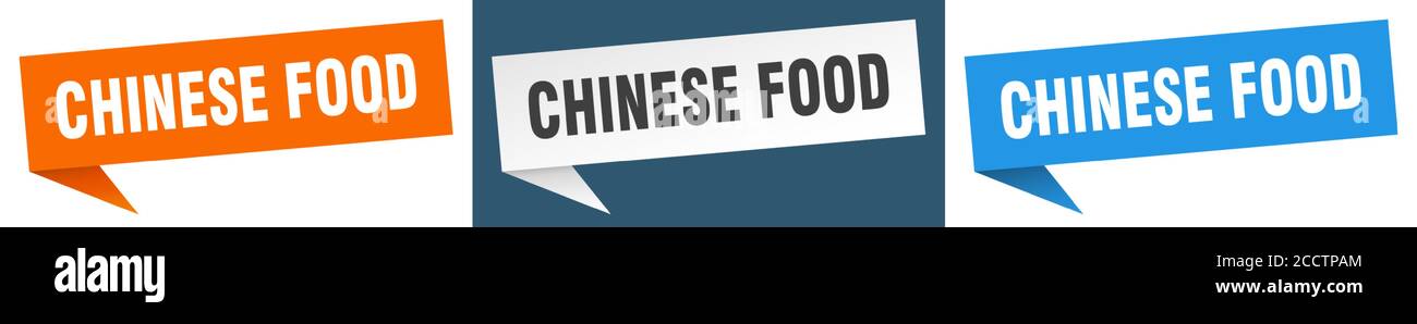 chinese food banner sign. chinese food speech bubble label set Stock ...