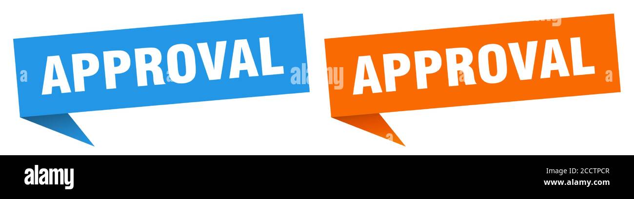 approval banner sign. approval speech bubble label set Stock Vector ...