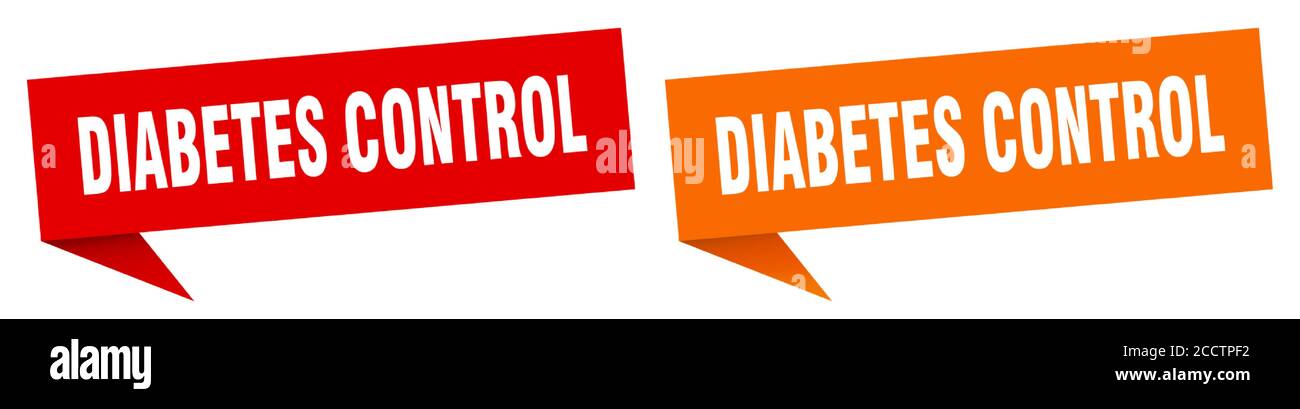 diabetes control banner sign. diabetes control speech bubble label set ...