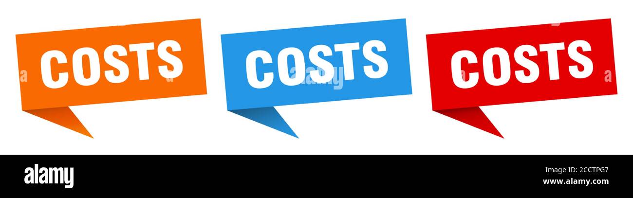 costs banner sign. costs speech bubble label set Stock Vector Image ...