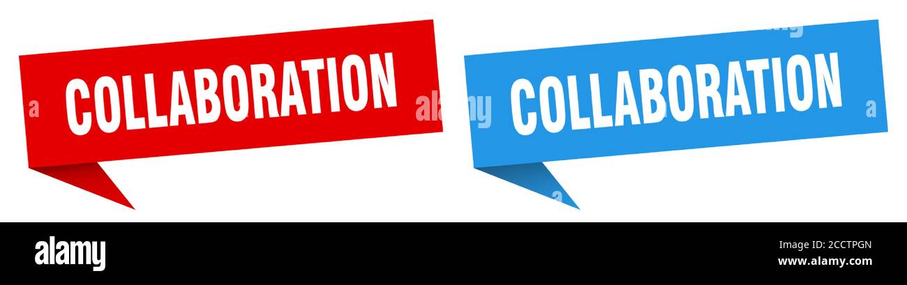 collaboration banner sign. collaboration speech bubble label set Stock ...