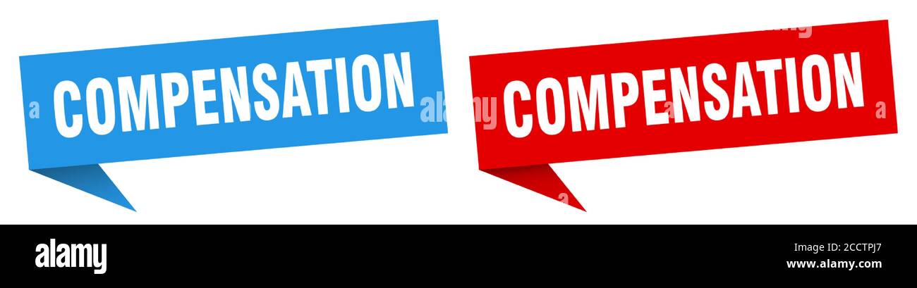 compensation banner sign. compensation speech bubble label set Stock ...