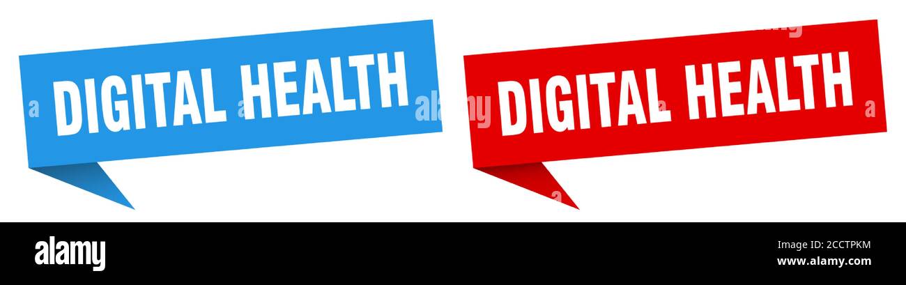 digital health banner sign. digital health speech bubble label set ...