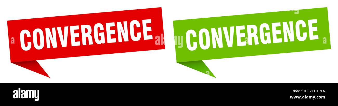 convergence banner sign. convergence speech bubble label set Stock ...