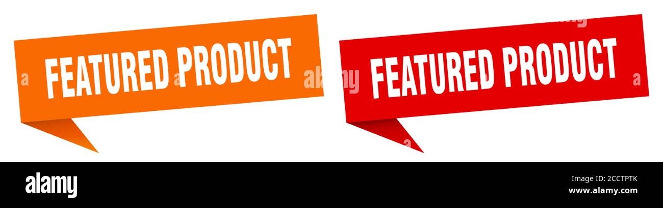 featured product banner sign. featured product speech bubble label set ...