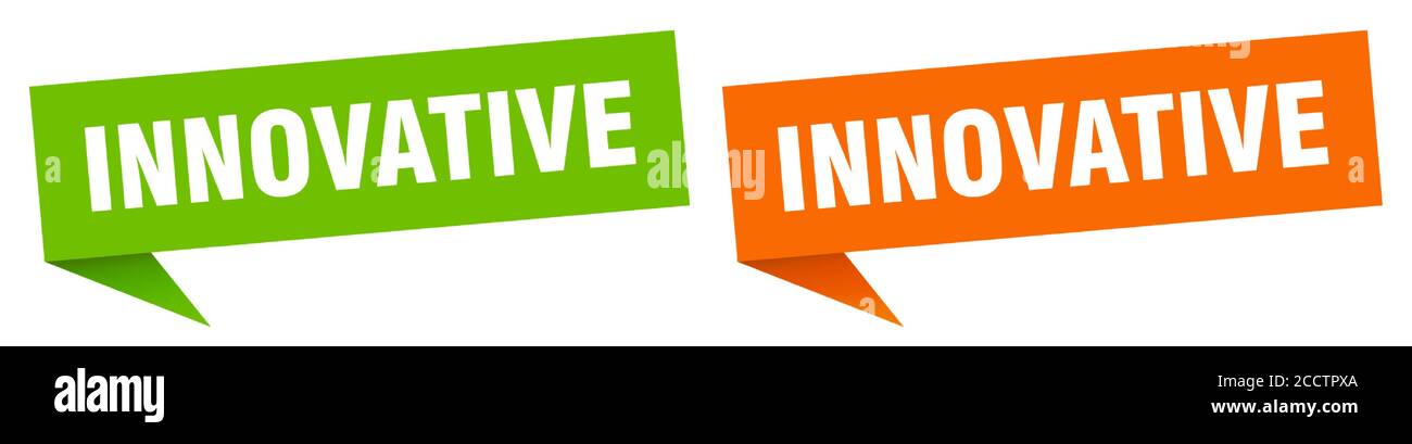 innovative banner sign. innovative speech bubble label set Stock Vector ...
