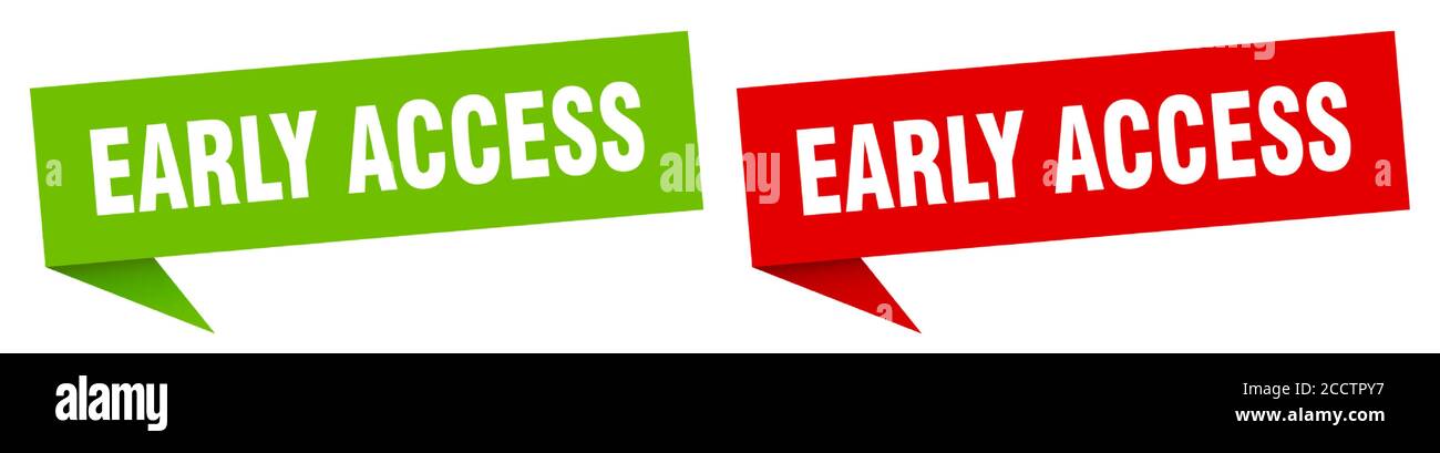early access banner sign. early access speech bubble label set Stock ...