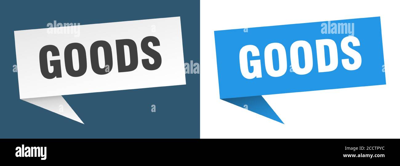goods banner sign. goods speech bubble label set Stock Vector Image ...