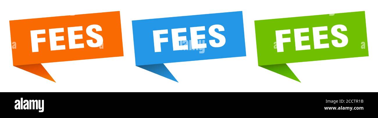 fees banner sign. fees speech bubble label set Stock Vector Image & Art ...