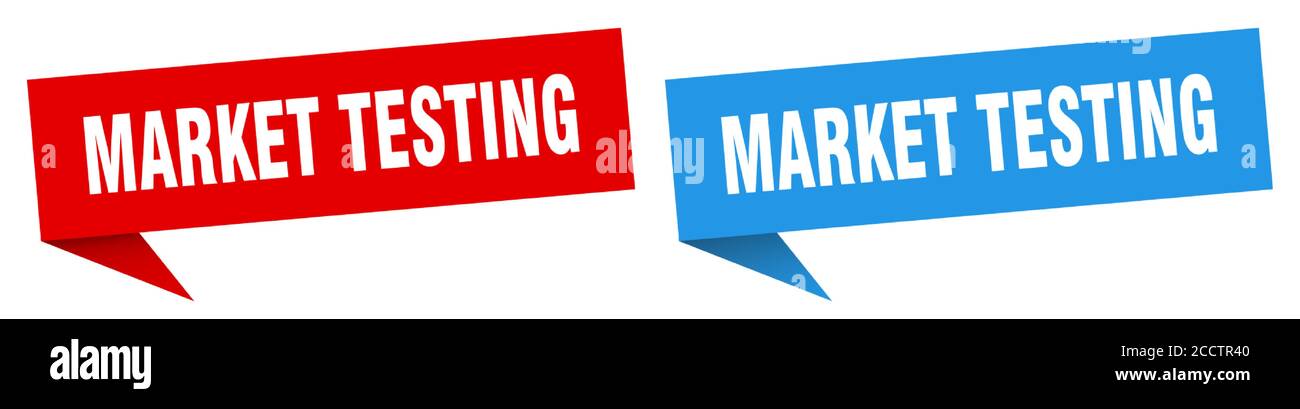 market testing banner sign. market testing speech bubble label set ...