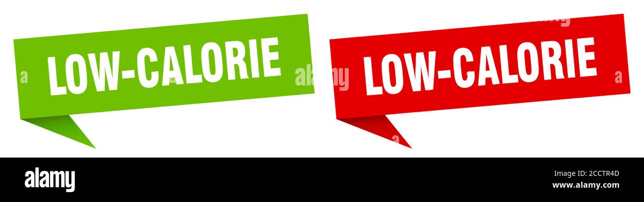 low-calorie banner sign. low-calorie speech bubble label set Stock ...