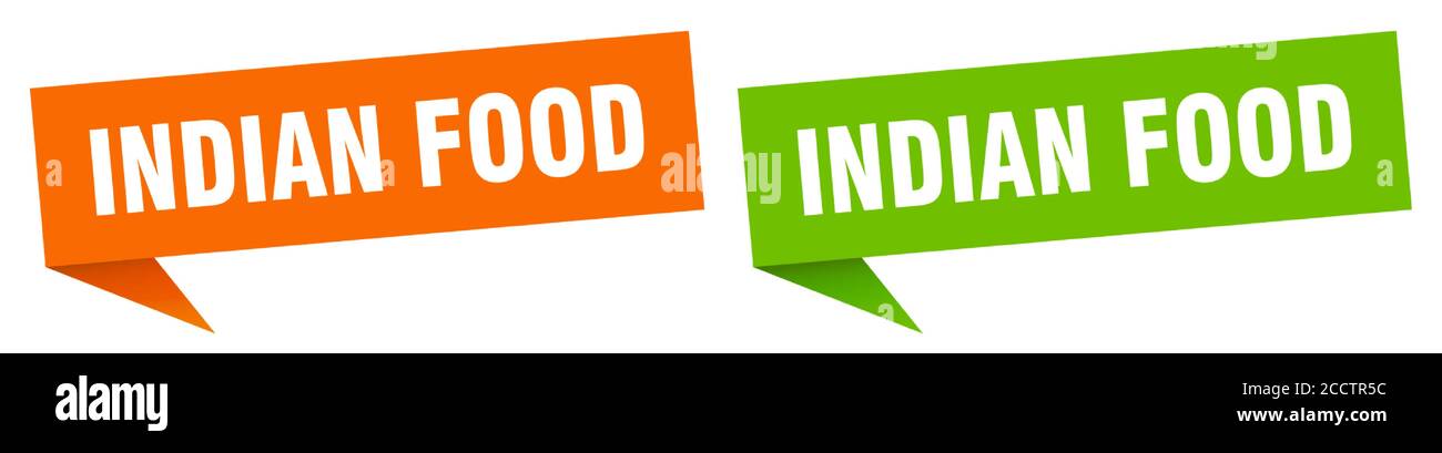 indian food banner sign. indian food speech bubble label set Stock ...