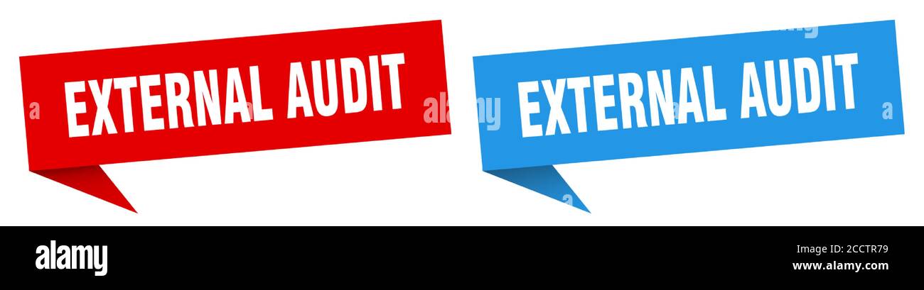 external audit banner sign. external audit speech bubble label set ...