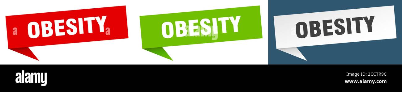 obesity banner sign. obesity speech bubble label set Stock Vector Image ...