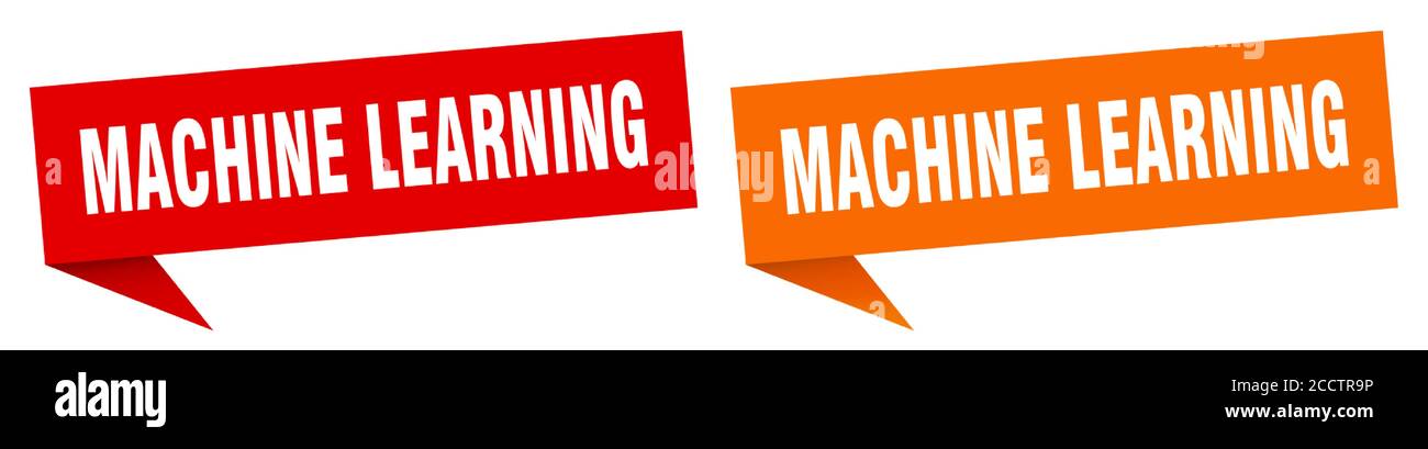 machine learning banner sign. machine learning speech bubble label set ...