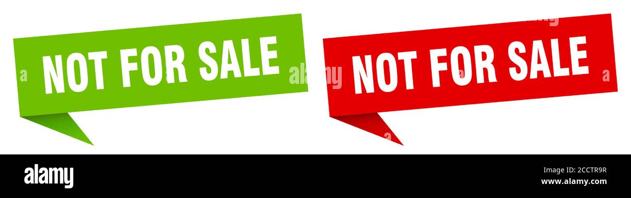 not for sale banner sign. not for sale speech bubble label set Stock ...