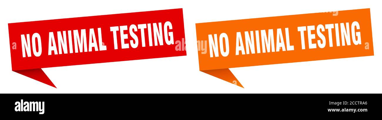 no animal testing banner sign. no animal testing speech bubble label ...
