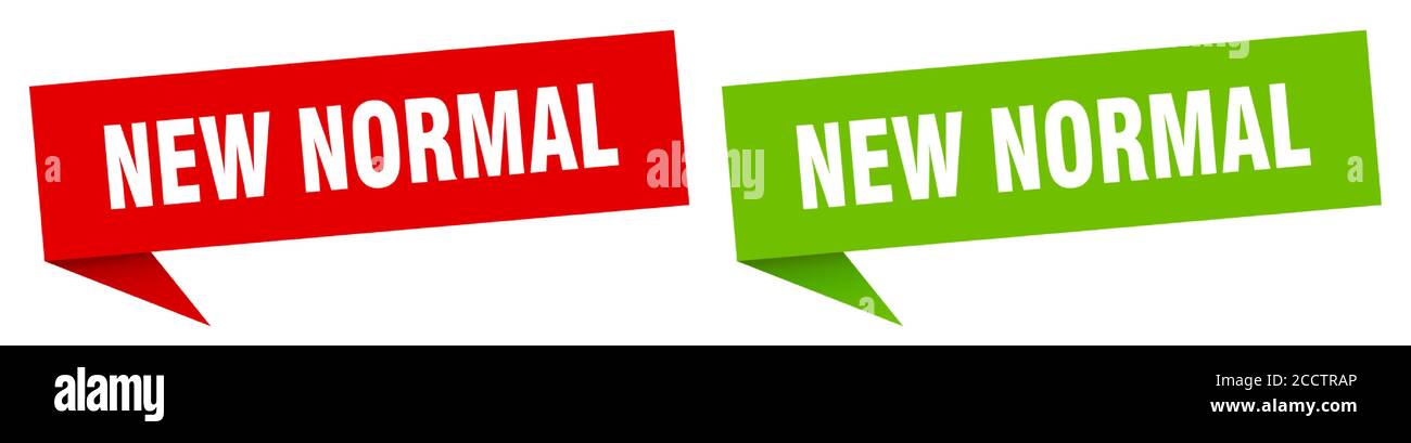new normal banner sign. new normal speech bubble label set Stock Vector ...