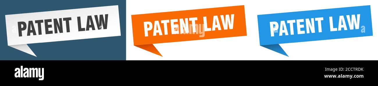 patent law banner sign. patent law speech bubble label set Stock Vector ...