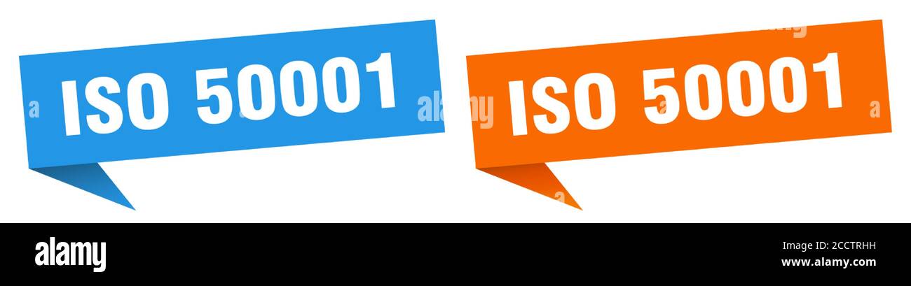 iso 50001 banner sign. iso 50001 speech bubble label set Stock Vector ...