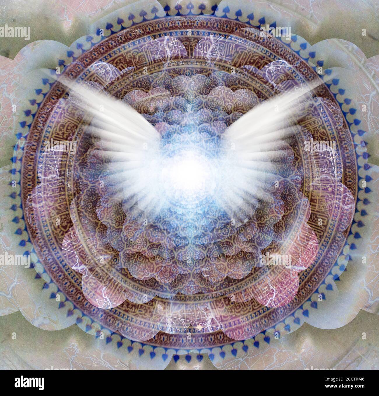 Angel and mandala Stock Photo - Alamy