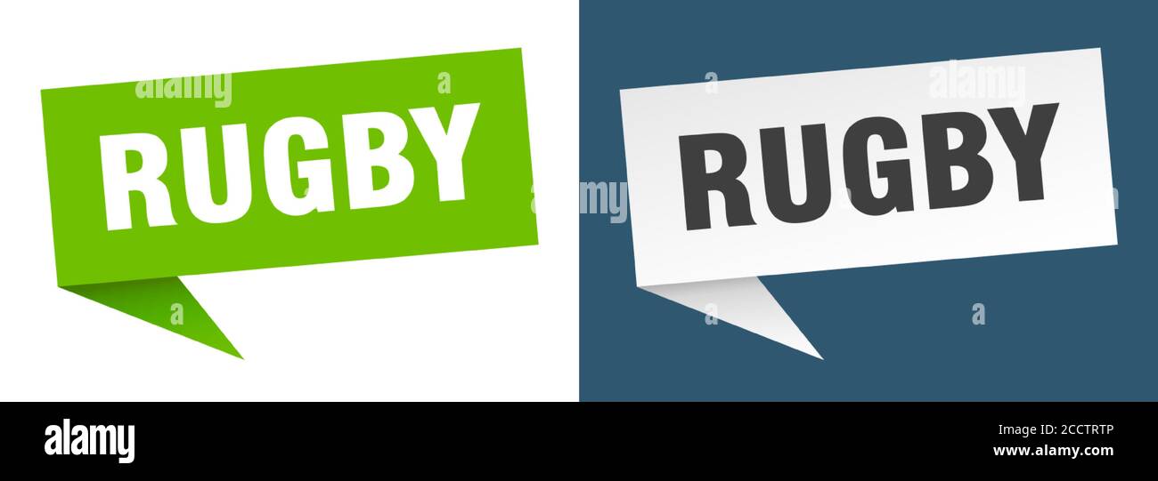 rugby banner sign. rugby speech bubble label set Stock Vector Image ...