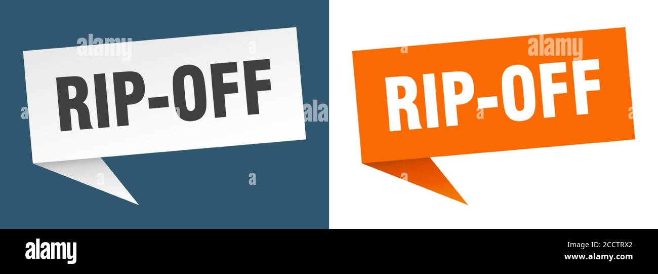 rip-off banner sign. rip-off speech bubble label set Stock Vector Image ...