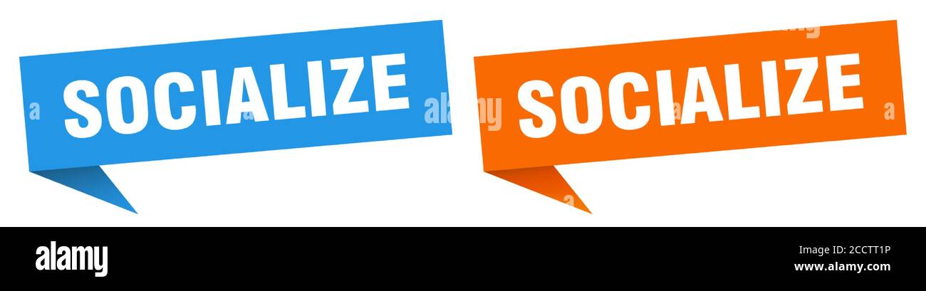 socialize banner sign. socialize speech bubble label set Stock Vector ...
