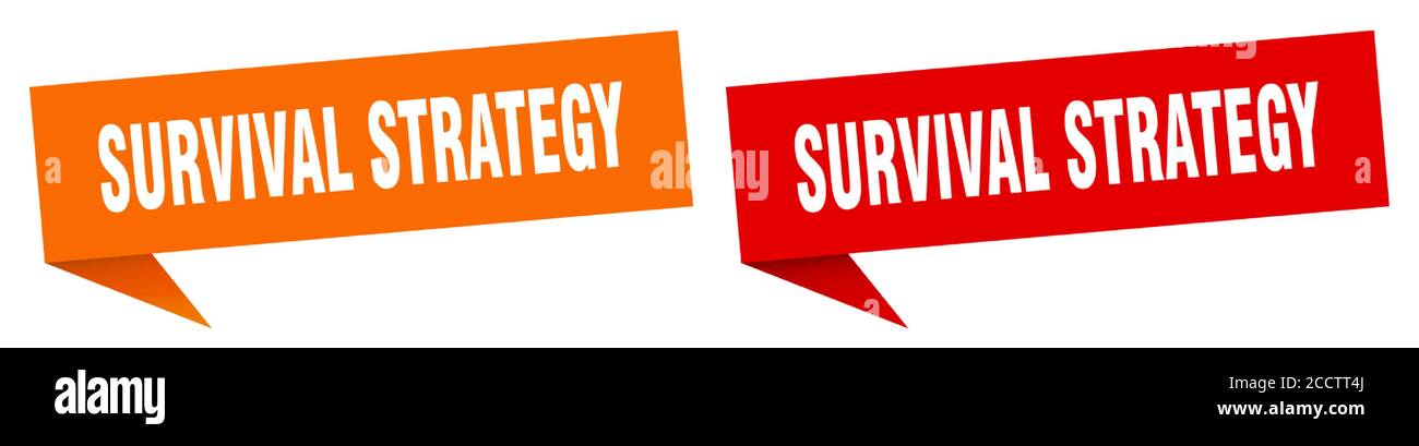 survival strategy banner sign. survival strategy speech bubble label ...