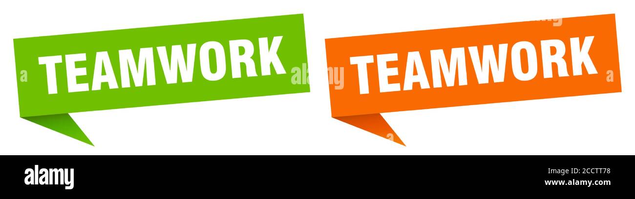 teamwork banner sign. teamwork speech bubble label set Stock Vector ...