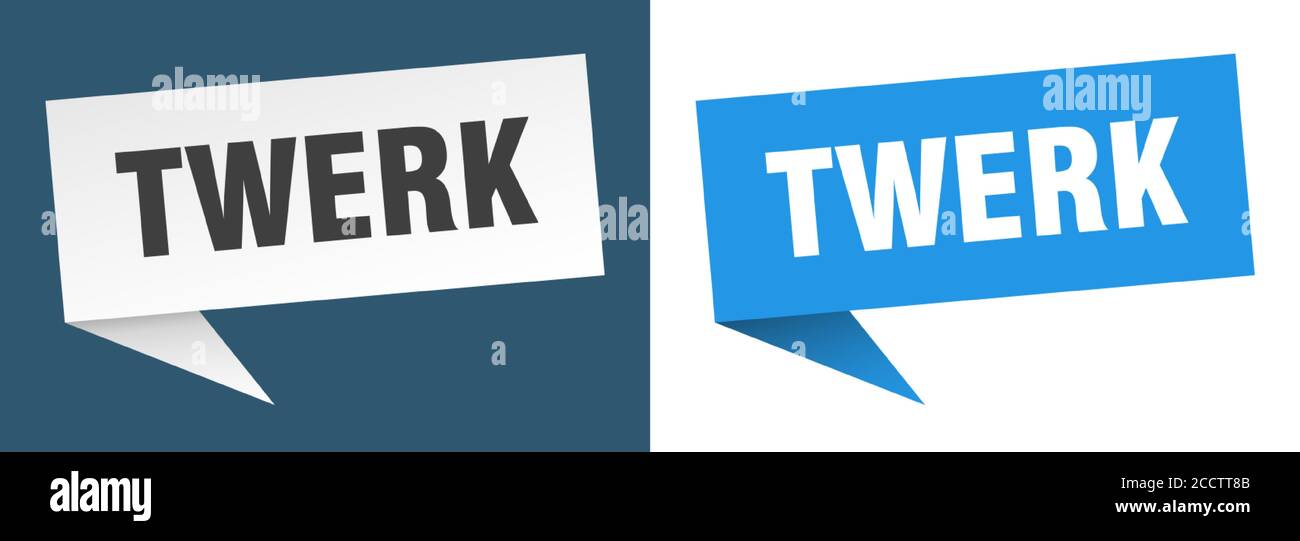 twerk banner sign. twerk speech bubble label set Stock Vector Image ...