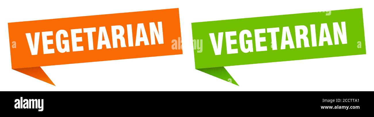vegetarian banner sign. vegetarian speech bubble label set Stock Vector ...