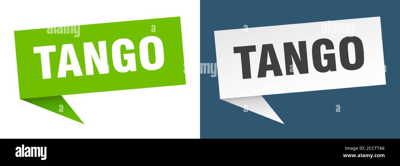 tango banner sign. tango speech bubble label set Stock Vector Image ...