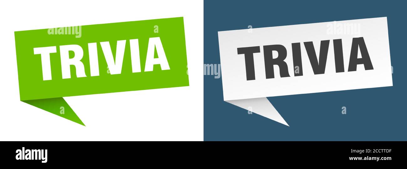 trivia banner sign. trivia speech bubble label set Stock Vector Image ...