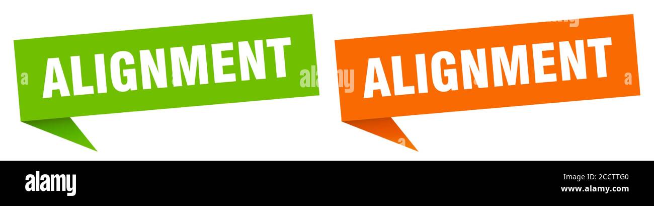 alignment banner sign. alignment speech bubble label set Stock Vector ...