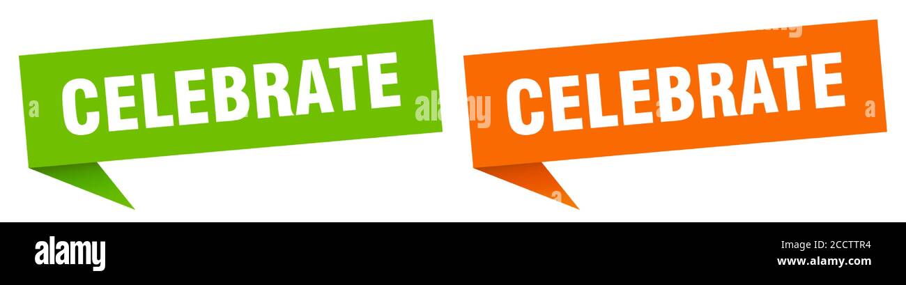 celebrate banner sign. celebrate speech bubble label set Stock Vector ...