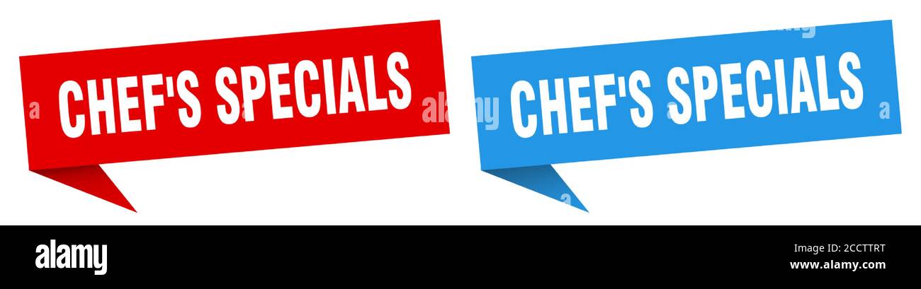 chef's specials banner sign. chef's specials speech bubble label set ...