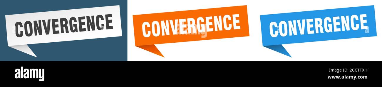 convergence banner sign. convergence speech bubble label set Stock ...