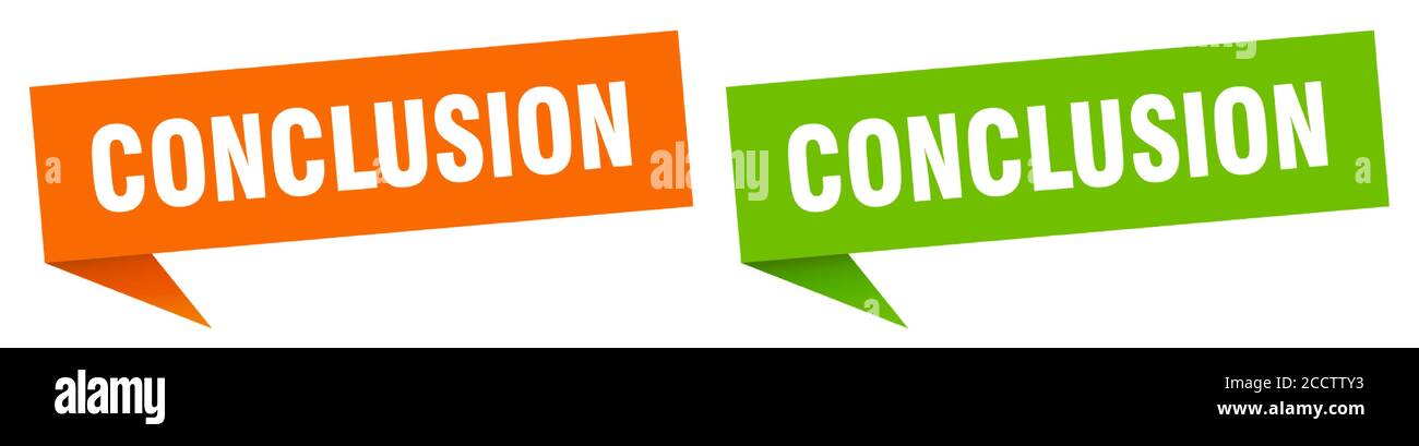 conclusion banner sign. conclusion speech bubble label set Stock Vector ...