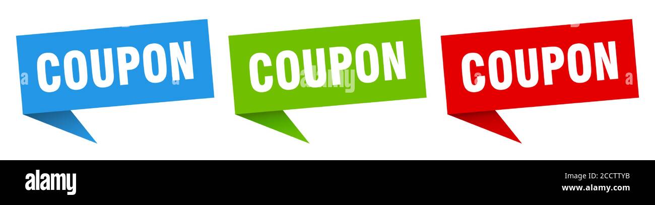 coupon banner sign. coupon speech bubble label set Stock Vector Image ...