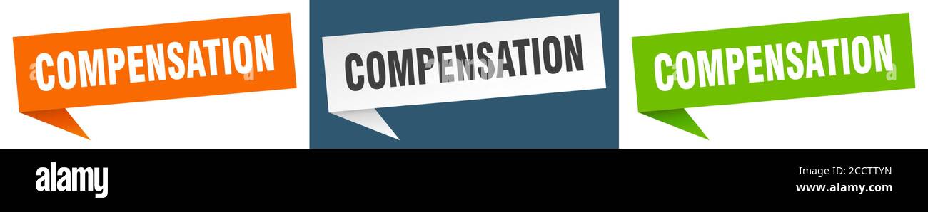 compensation banner sign. compensation speech bubble label set Stock ...