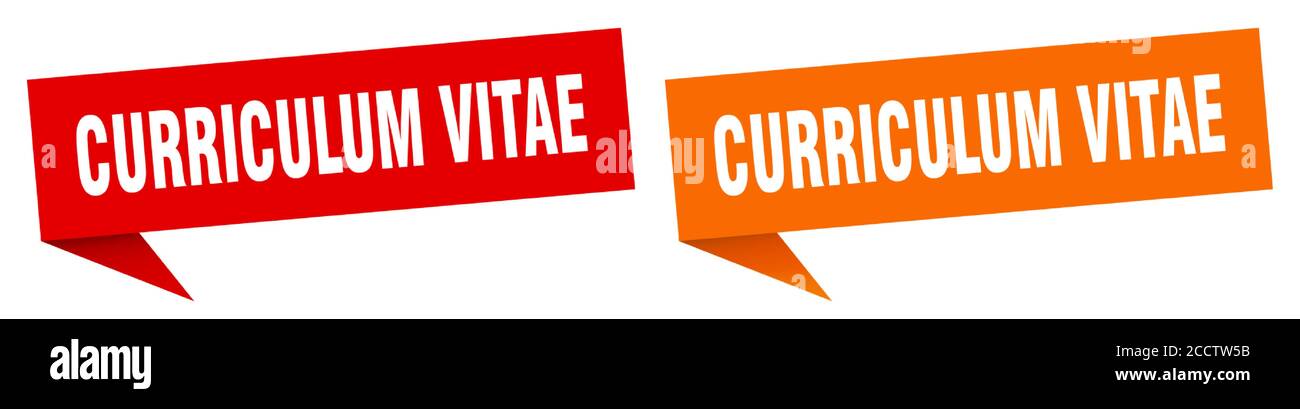 curriculum vitae banner sign. curriculum vitae speech bubble label set ...