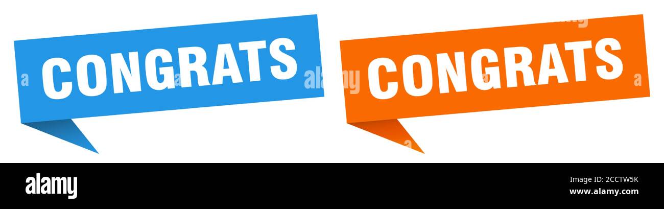 congrats banner sign. congrats speech bubble label set Stock Vector ...